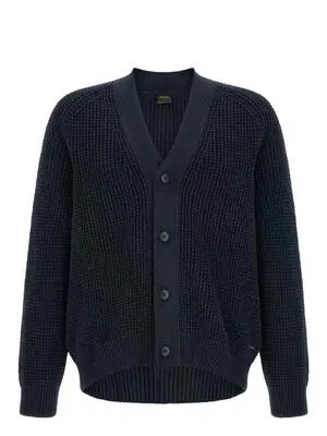BOSS Honeycomb V-neck Cardigan - Blue