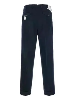 PT TORINO Pleated Turn-up Trousers - Blue