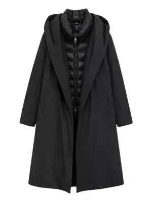 Herno Layered Hooded Coat - Black