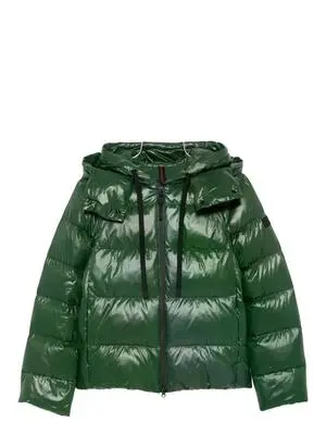 Peuterey Padded Hooded Jacket With Glossy Finish - Green