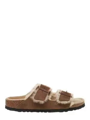 BIRKENSTOCK Arizona Shearling-lined Buckle-fastening Sandals - Brown