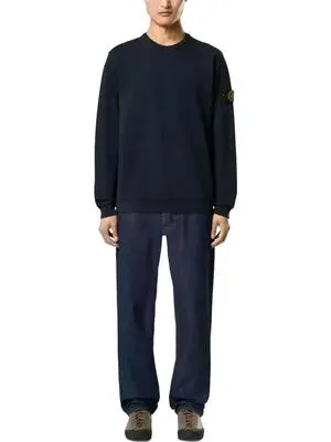 Stone Island 6100034 Malfilé-fleece 'old' Effect Sweatshirt - Blue