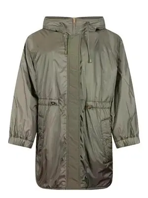Max Mara Hooded Drawstring Waist Coat - Grey