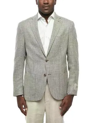 Corneliani Houndstooth Single-breasted Blazer - Green