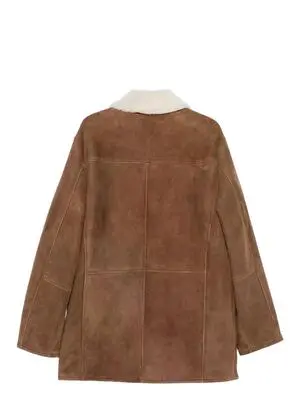 MANZONI 24 Shearling-collar Suede Coat - Brown