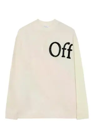 Off-White Logo Patch Crew Neck Sweater - Neutrals
