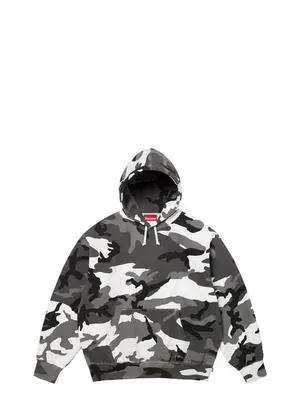 Supreme Camouflage Pattern Logo Appliqué Hoodie - Grey