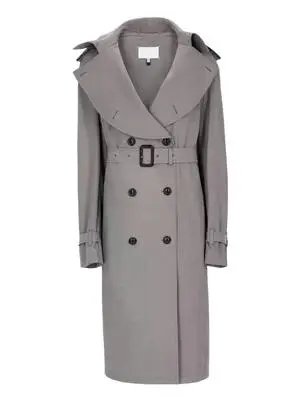 MAISON MARGIELA Double-breasted Belted Trench Coat - Grey