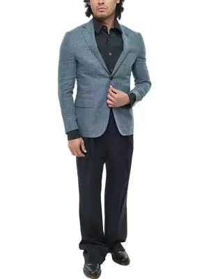Corneliani Single-breasted Flap-pocket Blazer - Blue
