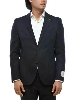 Corneliani Single-breasted Herringbone Jacket - Blue