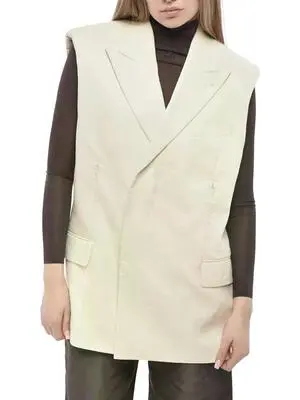 Helmut Lang Double-breasted Padded-shoulder Vest - Neutrals