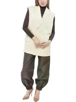 Helmut Lang Double-breasted Padded-shoulder Vest - Neutrals