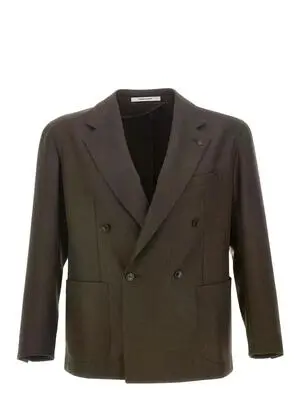 Tagliatore Double-breasted Virgin Wool Blazer - Brown