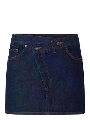 Liu Jo Asymmetrical Denim Mini Skirt - Blue
