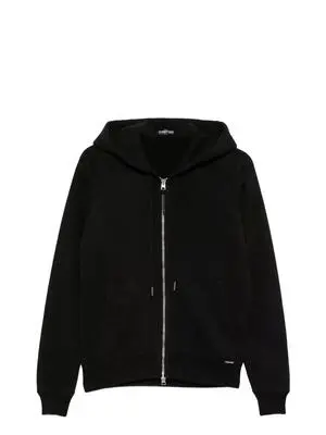 TOM FORD Zip-fastening Drawstring Hoodie - Black