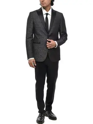 Corneliani Satin-lapel Blazer - Black