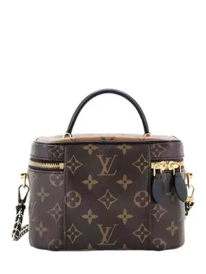 LOUIS VUITTON Vanity Handbag Reverse Monogram Canvas Pm Satchel - Brown