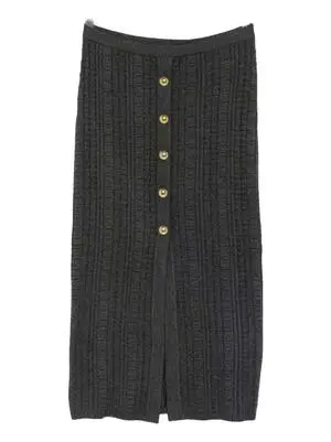 TWINSET TWINSET Cable-Knit Button-Front Midi Skirt