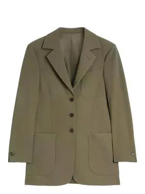 JIL SANDER Single-breasted Wool Blazer - Green