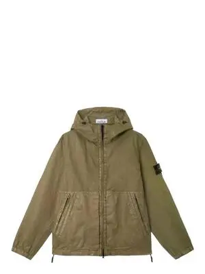 Stone Island Organic-look Nylon Panama-tc Hooded Jacket - Green