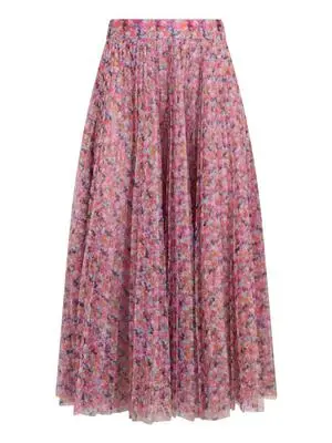 Philosophy Di Lorenzo Serafini Floral Print Pleated Midi Skirt - Pink