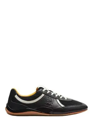 LILI CURIA Zola Open-knit Leather Sneakers - Black