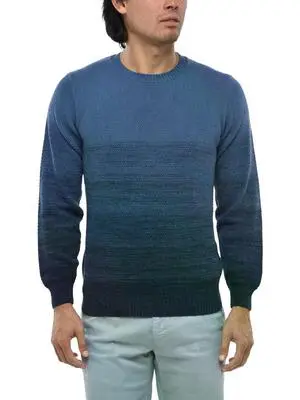 Corneliani Ombré-effect Crew-neck Sweater - Blue