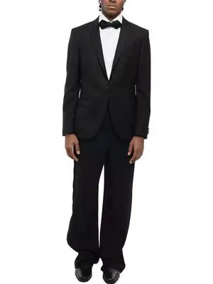 Corneliani Jacquard Peak-lapel Jacket - Black