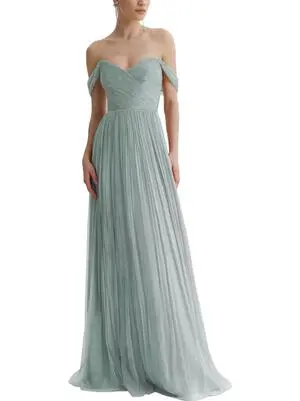 FRAMBOISE Kiros Pleated Maxi Dress - Blue