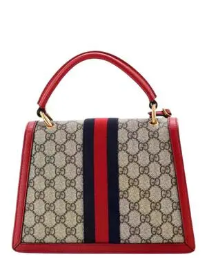 Gucci Queen Margaret Top Handle Bag Gg Coated Canvas With Leather - Brown