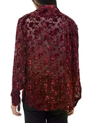 ANN DEMEULEMEESTER Andre Floral-devoré Shirt - Red