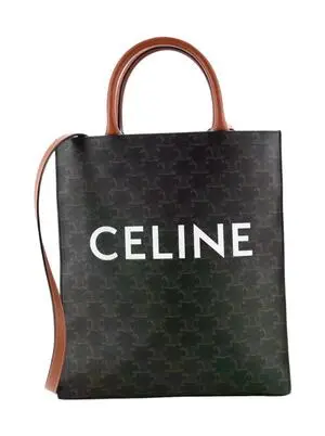 Celine Celine Vertical Cabas Triomphe Coated Canvas Small Tote Bag Brown