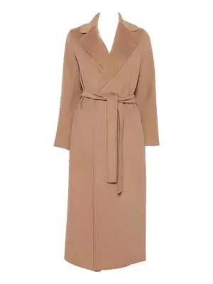 Max Mara Belted Virgin Wool Coat - Brown