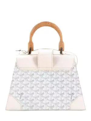 Goyard Saigon Top Handle Bag In Coated Canvas And Leather Pm Satchel - White