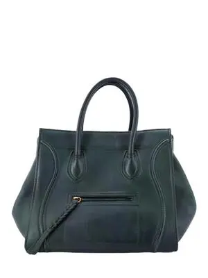 Celine Phantom Tote Bag In Smooth Leather - Green