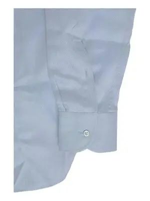 Corneliani Herringbone-pattern French-collar Shirt - Blue