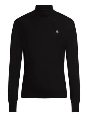 Karl Lagerfeld Monogram Wool Turtleneck Sweater - Black