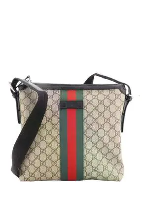 Gucci Gg Coated Canvas Medium Messenger Bag - Black