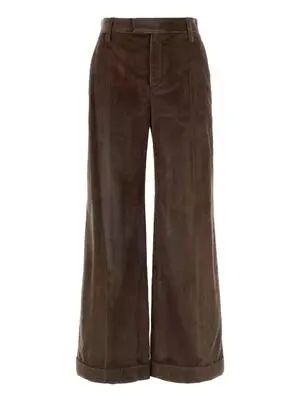Brunello Cucinelli Corduroy Wide-leg Trousers - Brown