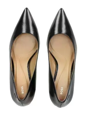 BOSS BOSS Miah Heeled Leather Pumps With Debossed Logo