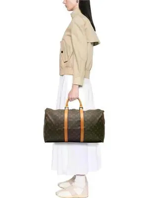 LOUIS VUITTON 1988 Monogram Keepall 50 Travel Bag - Brown