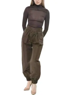 SUPER BLOND Silk Organza Balloon Trousers - Brown