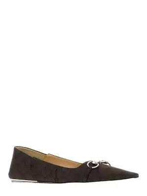 Gucci Gg Horsebit Ballet Flats - Brown