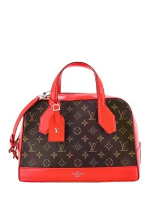LOUIS VUITTON Monogram Canvas And Calfskin Pm Satchel Handbag - Red