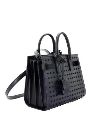 Saint Laurent Studded Leather Nano Tote Bag - Black