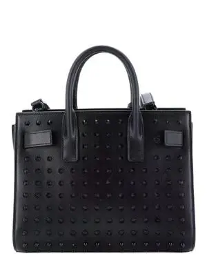 Saint Laurent Studded Leather Nano Tote Bag - Black