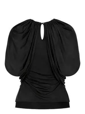 Anna October Evangeline Draped Blouse - Black