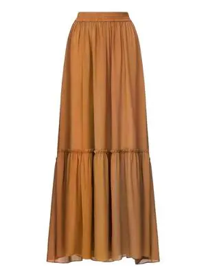 JACOB LEE Tiered Ruffled Maxi Skirt - Orange