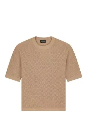 Emporio Armani Textured Short-sleeve Knit - Neutrals