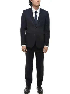 Corneliani Jacquard-weave Three-piece Suit - Blue
